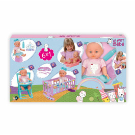 LT Кукла пишкаща Le Petit Bebe 30 см. с легло, стол за хранене и корито ...